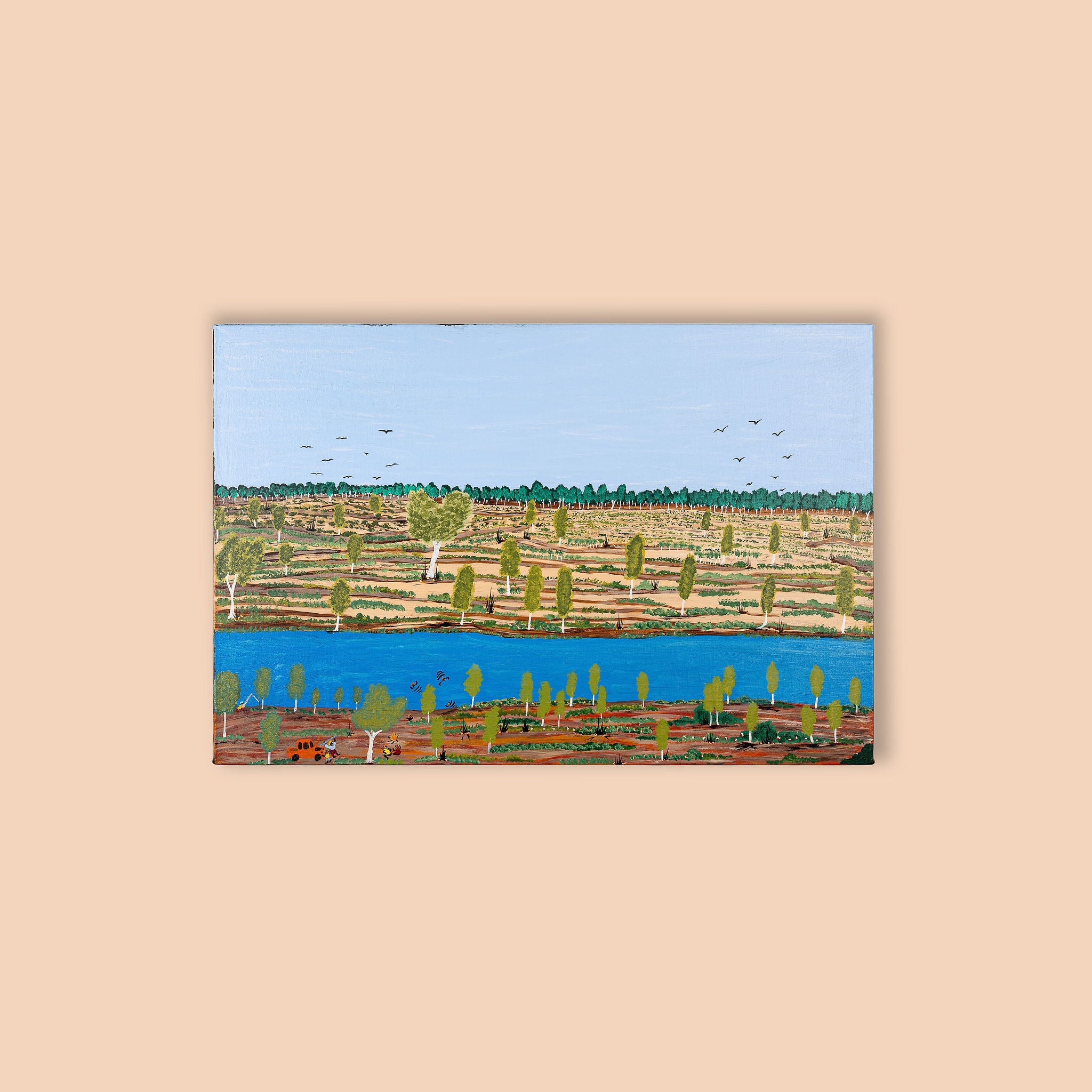 Swimming at Titjikala by Elizabeth Douglas – Aboriginal Art Co.