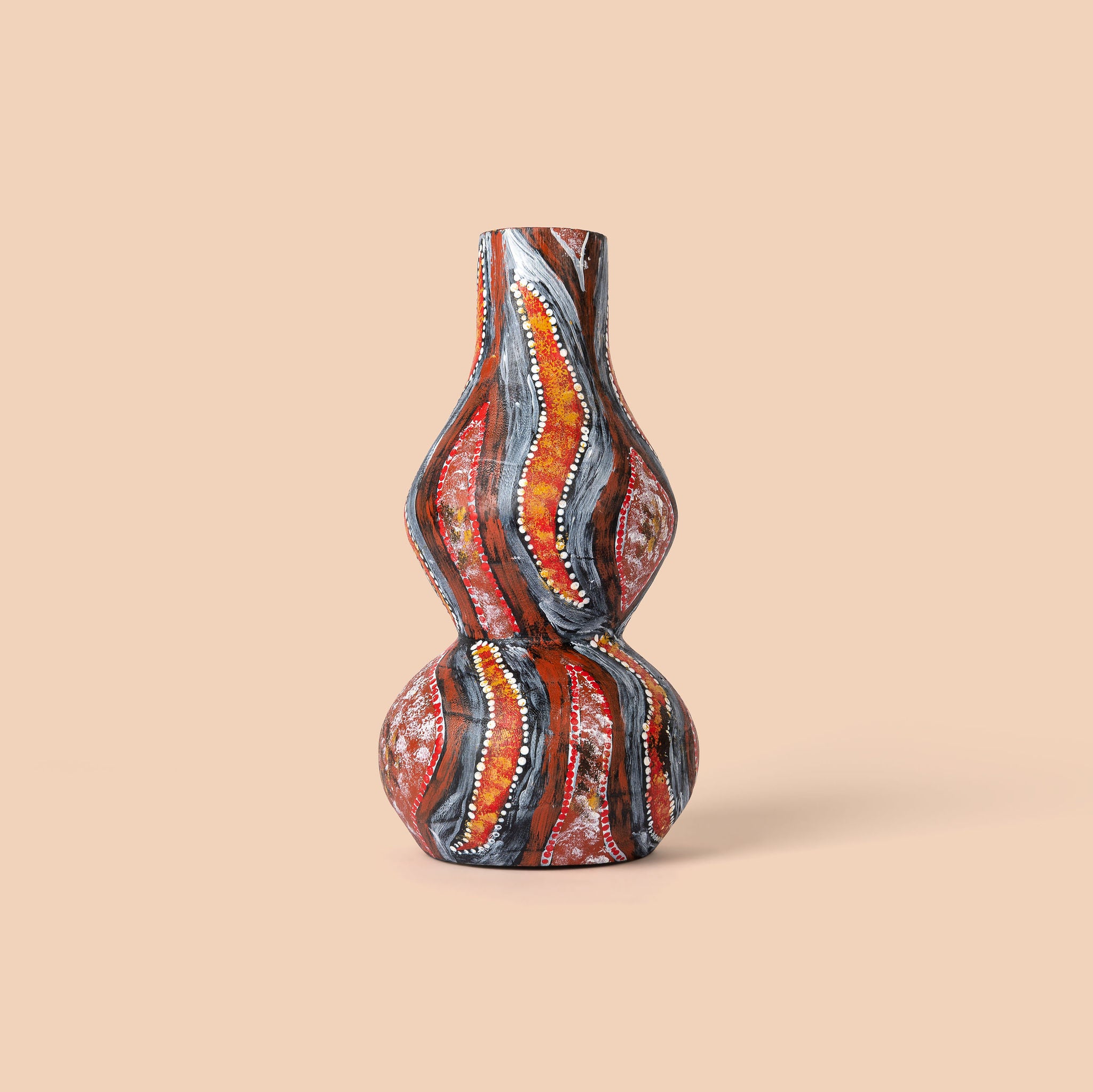 Arnya Pulway handpainted vase – Aboriginal Art Co.